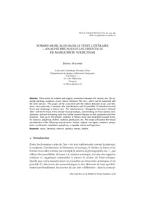 Formes musicales dans le texte littéraire - analyse des Nouvelles orientales de Marguerite ...